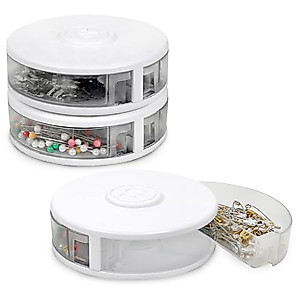 SINGER Small Notions Organizer - Clear Plastic Organizer for Sewing, Embroidery, Craft Room Organization, Stackable Storage Container for Art Supplies, Office, Craft & Sewing Box Organizer, Set of 3