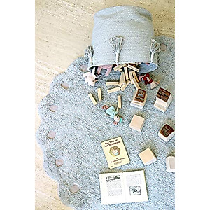 Lorena Canals Basket Woody Pearl Blue - Pearl Blue - Baskets - 9" x Ø 9" - 97% Cotton, 3% Other Fibres