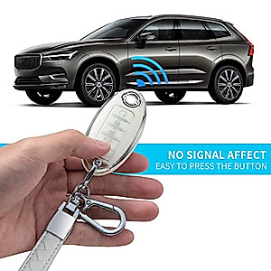 CHEZENHUI Compatible with Nissan Key Fob Cover with Leather Lanyard, Car Key Case Shell Protection for Nissan Altima Rogue Sentra Pathfinder Frontier Maxima Titan 5 Button Remote Smart Key, White