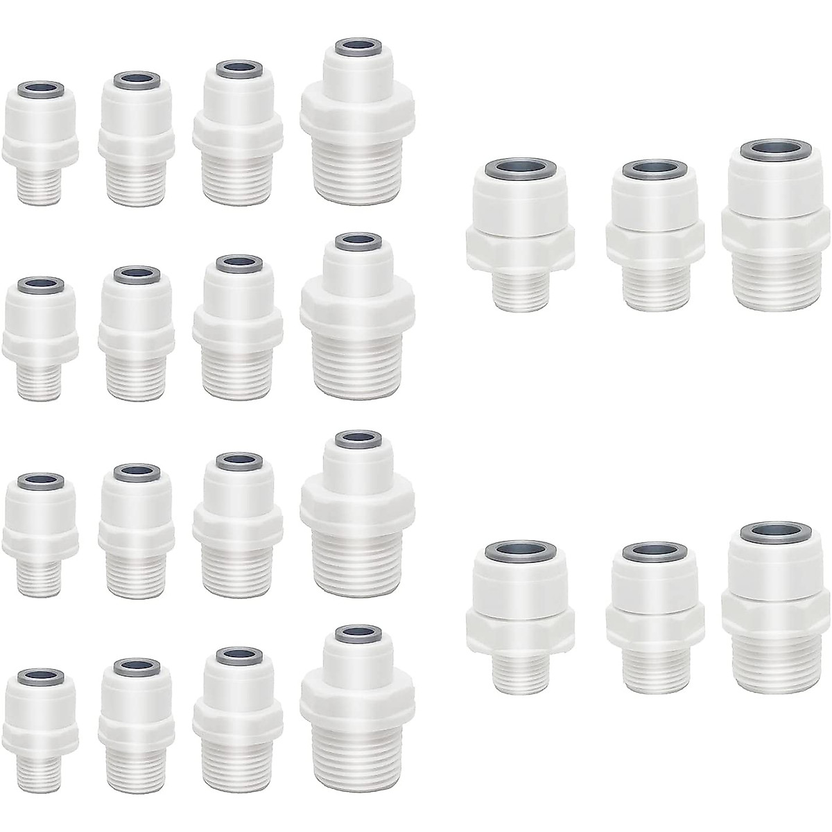22 Pcs Water Purifier Fitting,Male Thread Water Purifier Push To Connect Tube Fitting,Water Purifiers Quick Connector for RO Reverse Osmosis Water Filter Fittings