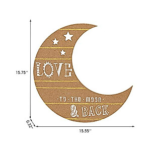 Pinboard Moon Shaped Wall Decor - Cork Board with 6 Pushpins - Bulletin Board Display,School or Classroom Home Decor