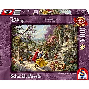Schmidt | Thomas Kinkade: Disney Snow White - Dancing with The Prince - 1,000 Pieces | Adult Jigsaw Puzzle | Ages 12+