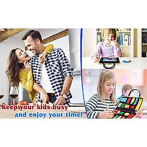 Busy Board Toys for Toddlers, Montessori Toys Gifts for 3-5 Year Old Boys & Girls, Preschool Toddler Activities Educational Travel Toy Learning Basic Dress Skills