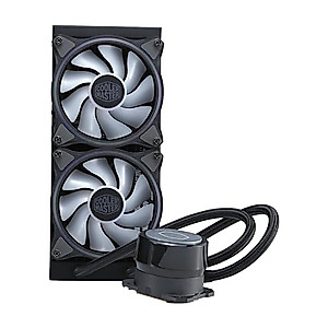 Cooler Master MasterLiquid ML240 Illusion CPU Liquid Cooler - AIO Water Cooling System, 3rd Gen Pump, 2 x 120mm ARGB Halo Fans, 240mm Radiator, ARGB Controller Included - AMD and Intel Compatible