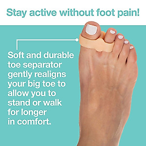 ZenToes Toe Spacers Bunion Corrector for Women and Men, Big Toe Straightener, Double Loop Gel Splint Separator for Correct Alignment of Overlapping Toes (Beige)