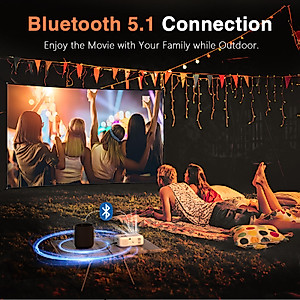 Projector with WiFi and Bluetooth, 2023 Upgraded VOPLLS 5G Native 1080P Projector, 380ANSI Outdoor Projector 4K Support, ±50°/4P/4D Keystone, 50% Zoom, Compatible with TV Box/USB/PC/iOS/Android Phone