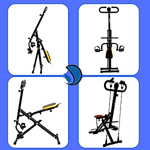 DARCON Squat Machine Exercise Equipment - Squat Ab Rowing Machine for Abs - Home Workout Equipment for Women-Men, Power Rider Row Squat for Glutes, Legs and Full Body Workouts (Black)