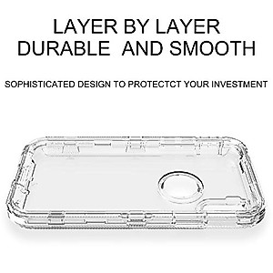 MXX iPhone Xs Case, Heavy Duty Defender Cover - Full Armor Body - Shockproof Protection Bumper - Built-in, 3 in1 Layers Hybrid TPU Rugged Rubber with Hard PC Panel Compatible with iPhone X - (Clear)