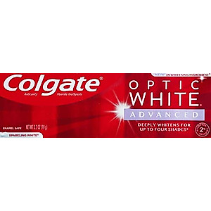 Colgate Optic White Advanced Teeth Whitening Toothpaste, Sparkling White, 3.2 Oz