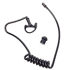 Replacement Acoustic Tube with Earbud Compatible for Motorola Kenwood Midland Two Way Radio- Lsgoodcare Replacement Coil Tube Black +2 Way Radio Open Ear Insert Earmold Ear Bud Ear Piece Medium Black