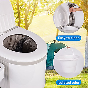 Tiktun Portable Travel Toilet for Camping and Hiking,Grey and White,Large,Toilet
