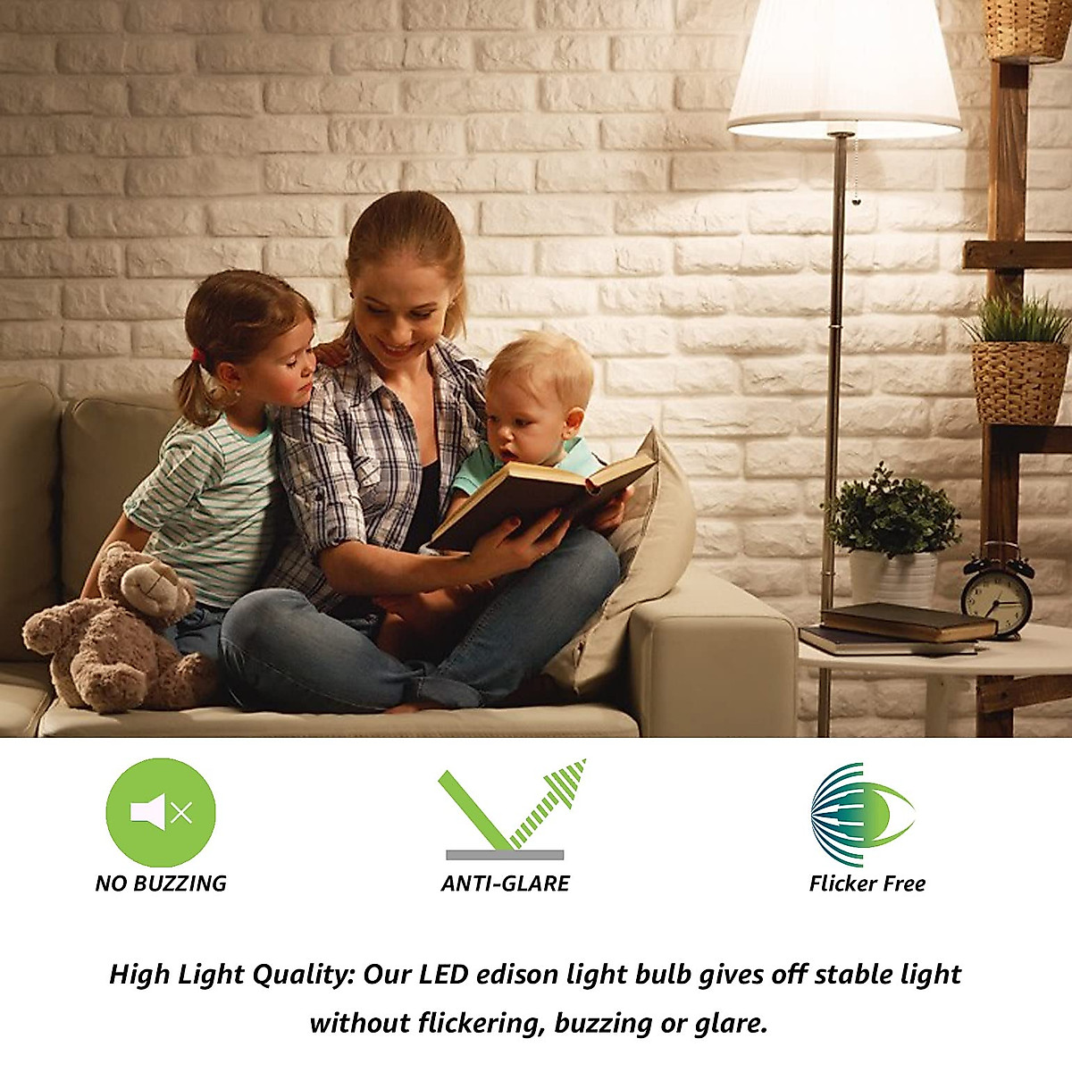 winsaLED 12 Pack 100 Watt Equivalent LED Edison Bulbs, 9W LED Light Bulbs, 2700K Soft Warm with E26 Standard Base, 120V Not-Dimmable, CRI 90, Flicker Free