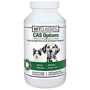 Vet Classics CAS Options Extra Strength Immune Support for Dogs, Cats – Pet Health Supplement, Dog Antioxidant Care – Extra-Strength Dog Supplement Formula – 120 Chewable Tablets