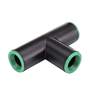 Raindrip 347G00UB Compression Tee, 1/2-Inch, Drip Irrigation Fitting for Supply Tubing and Dripline, Black with Green