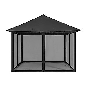 MASTERCANOPY 10x10FT Outdoor Patio Gazebo Canopy with Mosquito Netting for Lawn,Garden,Backyard and Deck(Dark Gary)