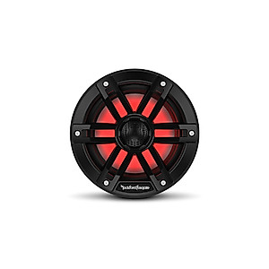Rockford Fosgate M1-6B Color Optix 6” 2-Way Coaxial Multicolor LED Lighted Marine Speakers - Black (Pair)