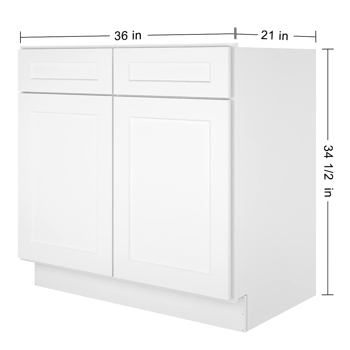 LOVMOR 36" Bathroom Vanity, Kitchen Base Cabinet, Single Sink Storage Unit, Pedestal Sink Storage Cabinet, Large Capacity for Laundry Room, Kitchen, Shower Room & Utility Room