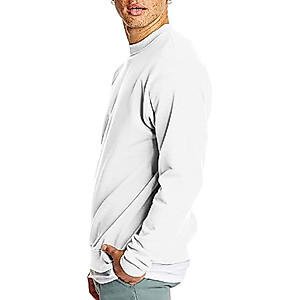 Hanes Mens Ecosmart Fleece Sweatshirt, Cotton-blend Pullover, Crewneck For Men, 1 Or 2 Pack, White - 1 Pack, Large US