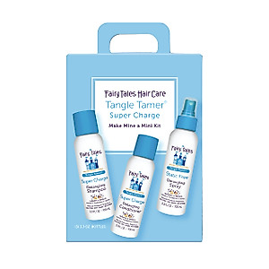 Fairy Tales Tangle Tamer Super Charge Detangling Shampoo, Conditoner, and Spray for Kids - Travel Set - Paraben Free, Sulfate Free, Gluten Free, Nut Free - 3.3 oz (Pack of 3)
