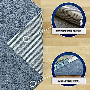 RUGPADUSA - Dual Surface - 4'x6' - 1/10" Thick - Felt and Rubber - Low Profile Non-Slip Rug Pad - Made in The USA