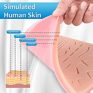 Suture Practice Training Kit for Medical PA, NP Students, Residents Practicing Clinicians, with Large Silicone Lip Suture Pad, Instruments, Stapler Remover Training Videos for Education only