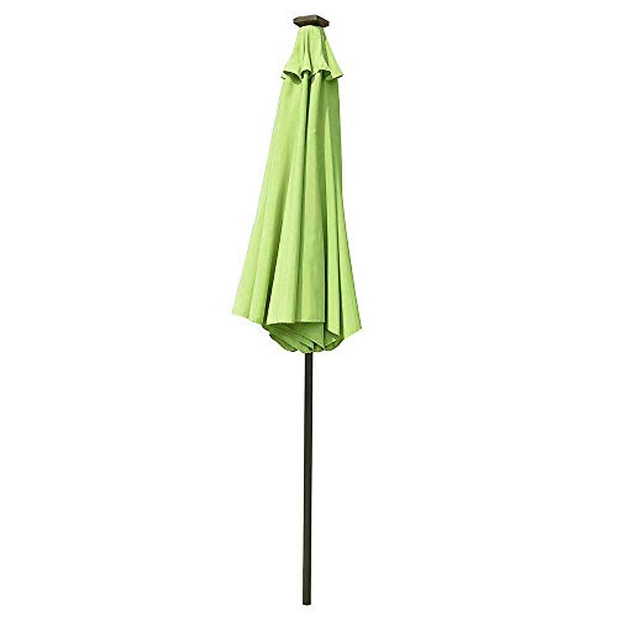 Ampersand Shops 9 Ft. Outdoor Patio Tilt Umbrella with Solar-Powered Energy Efficient LED Lights (Lime Green)