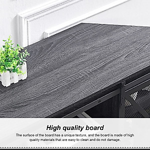 HOMISSUE Corner TV Stand for 55 Inch TV, Rustic Corner Entertainment Center with Storage, Industrial Media Console Table with Sliding Barn Door, Entertainment Center for Living Room, Grey