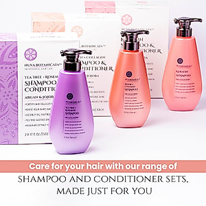 Biotin and Collagen Hair Growth Set - Shampoo and Conditioner for Women with Coconut Oil, Argan and Jojoba Oil for Thinning Hair (17 Fl Oz)