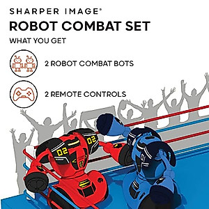 Sharper Image® Robot Combat Set, 2-Player Remote Control RC Battle Robots for Kids & Family, LED Lights & Sound Effects, Wireless Infrared Technology, Fun Electronic Fighting Game