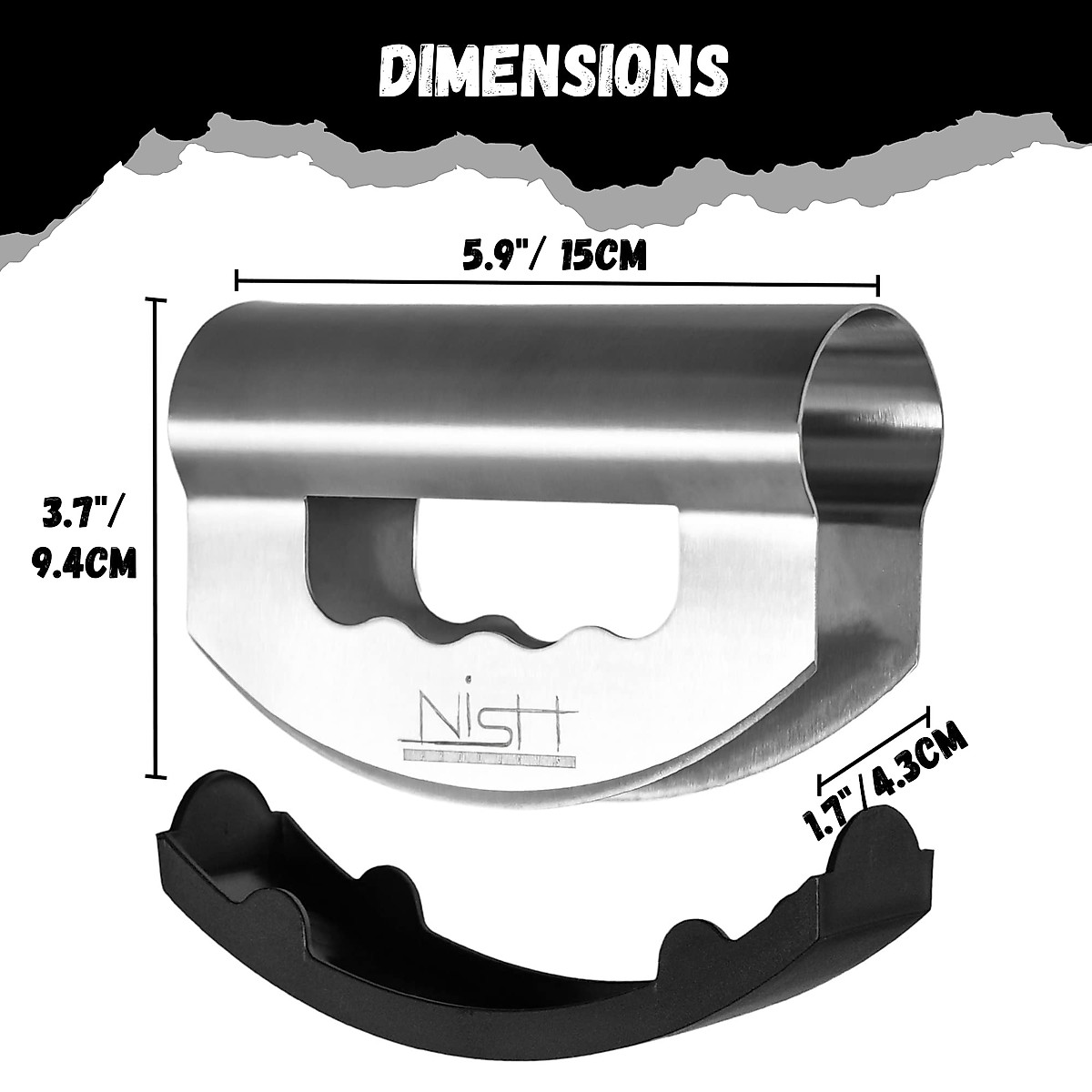 Nish Salad Choppers Mezzaluna Choppers with Protective Cover Mincing Knives Vegetable Knife Mezzaluna Mincer Double Blade Stainless Steel for Home Kitchen & Restaurant