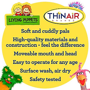 Living Puppets - Cheeks The Pink Chicken, 14 Inch Plush Hand Puppet for Boys and Girls