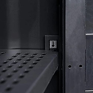 CHARMMA Garden Outdoor Storage Shed Cabinet Three Door Organizer with 4 Ventilated Adjustable Shelves Waterproof Tool Shed for Patio,Garden Lawn Care Equipment Pool,Black,38.2" x 15" x 67.3"