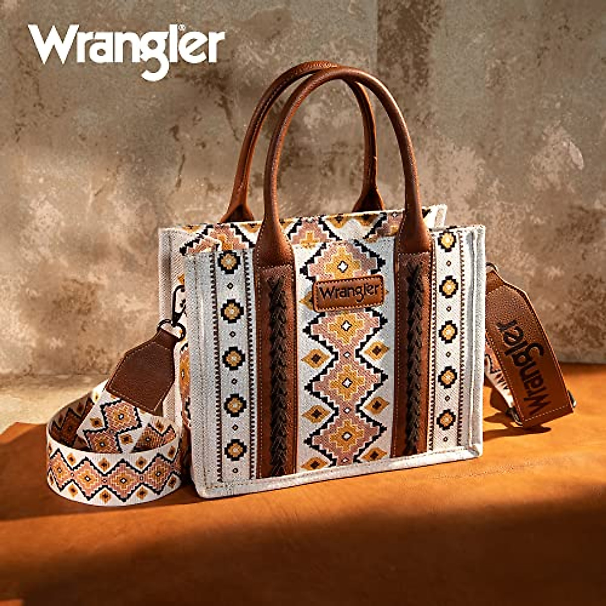 Wrangler Tote Bag for Women Purses Aztec Handbags Western Purses Boho Shoulder Bag ZSY-FBA2-WG2202-8120SCF