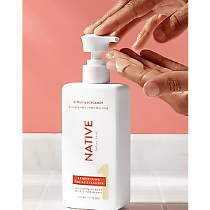 Native Facial Cleanser (Citrus & Bergamot) - 12 fl oz / 1 Pack | Sulfate Free, Paraben Free, Dye Free