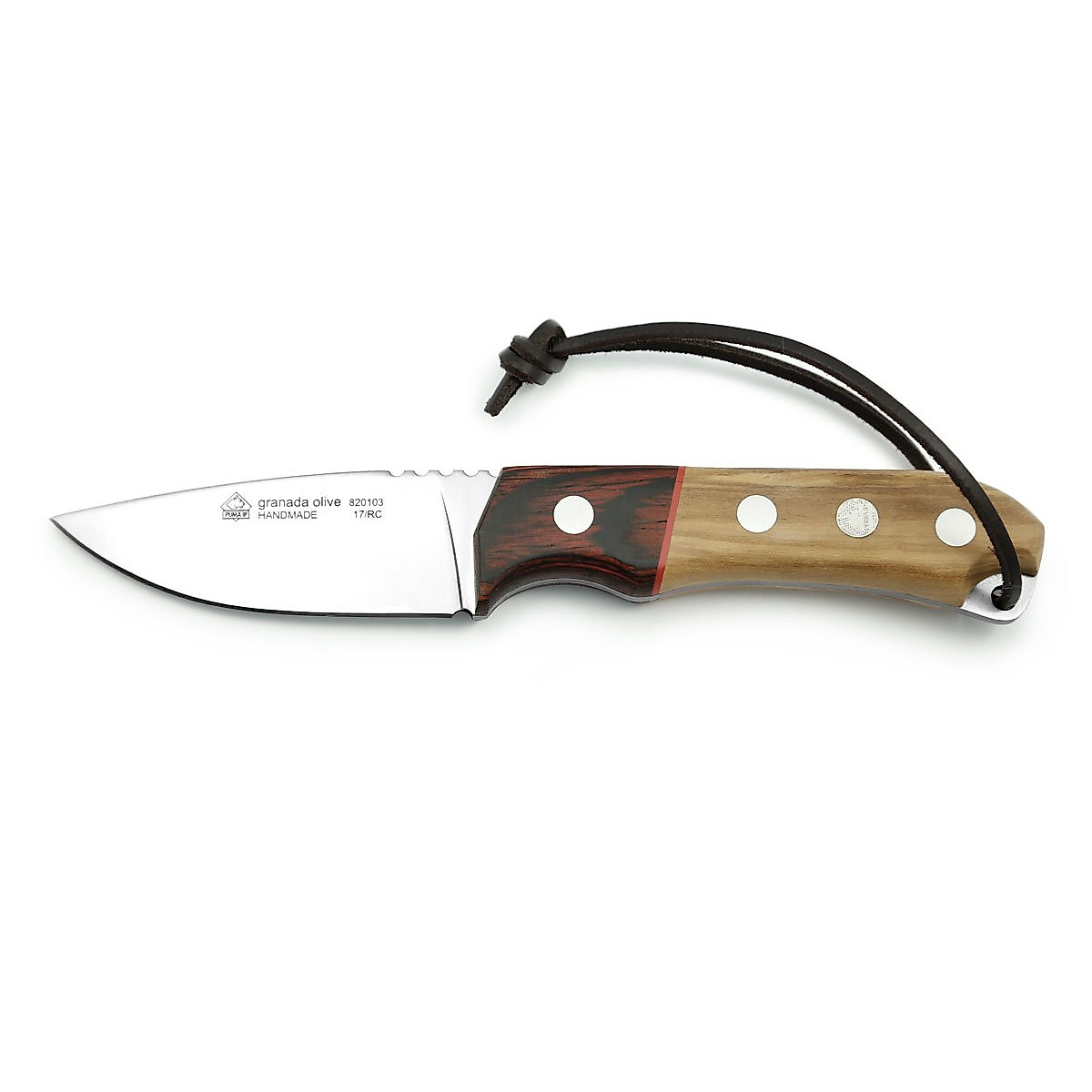 Puma IP Granada Olive Wood Hunting Knife with Leather Sheath