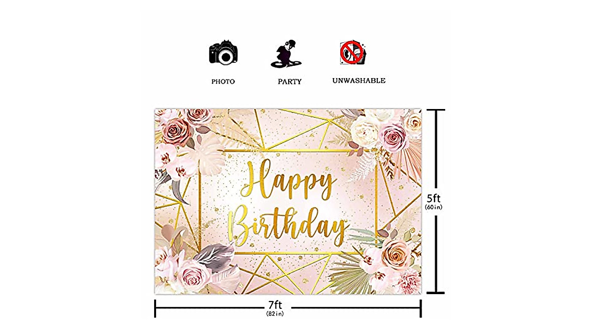 Boho Happy Birthday Backdrop - Perfect for Parties & Photos