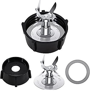 Replacement Parts Compatible with Oster Osterizer Blender Blade with Rubber Seal Gasket & 4902 Jar Bottom - 6 Point Fusion Blade 4980