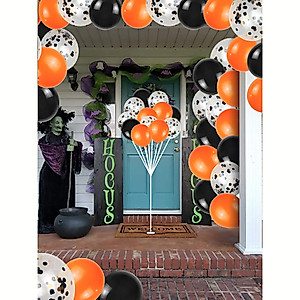 Halloween Balloons Black and Orange Balloons 12 Inch 50 Pack Black and Orange Confetti Balloons for Halloween Party