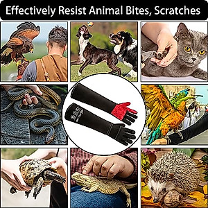 MOUTCLMB Long Welding Gloves 23.6 Inches 932℉,Heat/Fire Resistant Leather For Mig, Tig, Stick, Forge, BBQ, Grill, Fireplace, Wood Stove, Furnace, Oven-Black