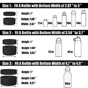 Greant Double Protective Water Bottle Boot Compatible with Hydro Flask, Silicone Flex Boot Compatible with Hydroflask Boot, Universal Anti-Slip Bottle Sleeve, 3 Sizes to Choose