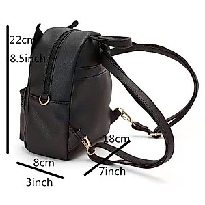 Kawaii Backpack for Girls Anime Mini Backpack Black Cute PU Bag Shoulder Bag For Girl Cosplay