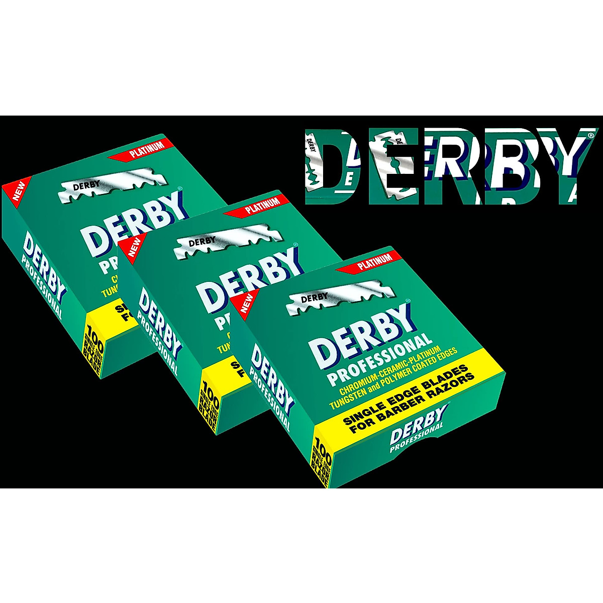 300 Derby Professional Single Edge Razor Blades comes with free Shaving Factory Straight Razor
