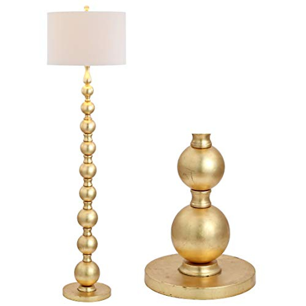 JONATHAN Y JYL5048A Adriana 62.5" Metal LED Floor Lamp, Contemporary, Modern, Transitional, Office, Living Room, Family Room, Dining Room, Bedroom, Guest Room, Hallway, Foyer, Gold