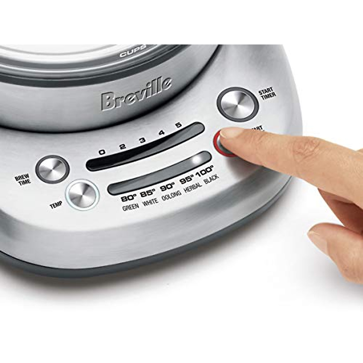 Breville BTM500CLR Smart Tea Infuser Compact Tea Maker, Brushed Stainless Steel 8.3" X 8.3" X 9.3"