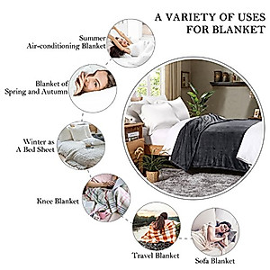 HYSEAS Flannel Fleece Throw Blanket Dark Grey - Super Soft Plush Microfiber Solid Blanket for Couch, Bed, Chair, Sofa - Fuzzy Cozy Lightweight - 50x60 Inch
