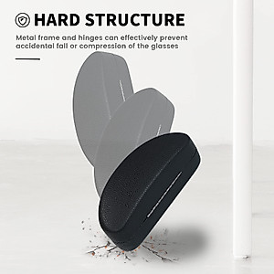 molshine Hard Shell Sunglasses Case,Classic Large Glasses Case for Sunglass,Eyeglasses with Cleaning Cloth,Pocket(Black)