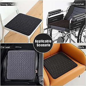 MolonButterfly Premium Gel Seat Cushion - Cooling, Comfortable, and Pressure Relief Pad for Office Chair, Car, Wheelchair - Long Sitting Support and Pain Relief(Black)