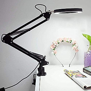 Eyecare Table Lamp Flexible Swing Arm Clamp Mount Lamp USB Interface, 3 Tone & 10 Gear Dimmable