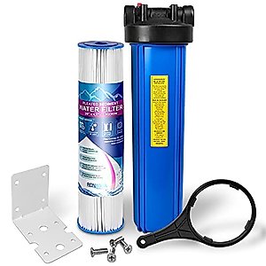 20" Big Water Filter Purifier System with 5 Micron 4.5 x 20" Pleated Sediment Cartridge