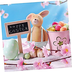 Gogogmee Banner Flags Rabbit Blanket Floral Decor Easter Photo Backdrop Monthly Happy Easter Backdrop Wall Sticker Eggs The Banner Background Cloth Photo Background Easter Studio Backdrop